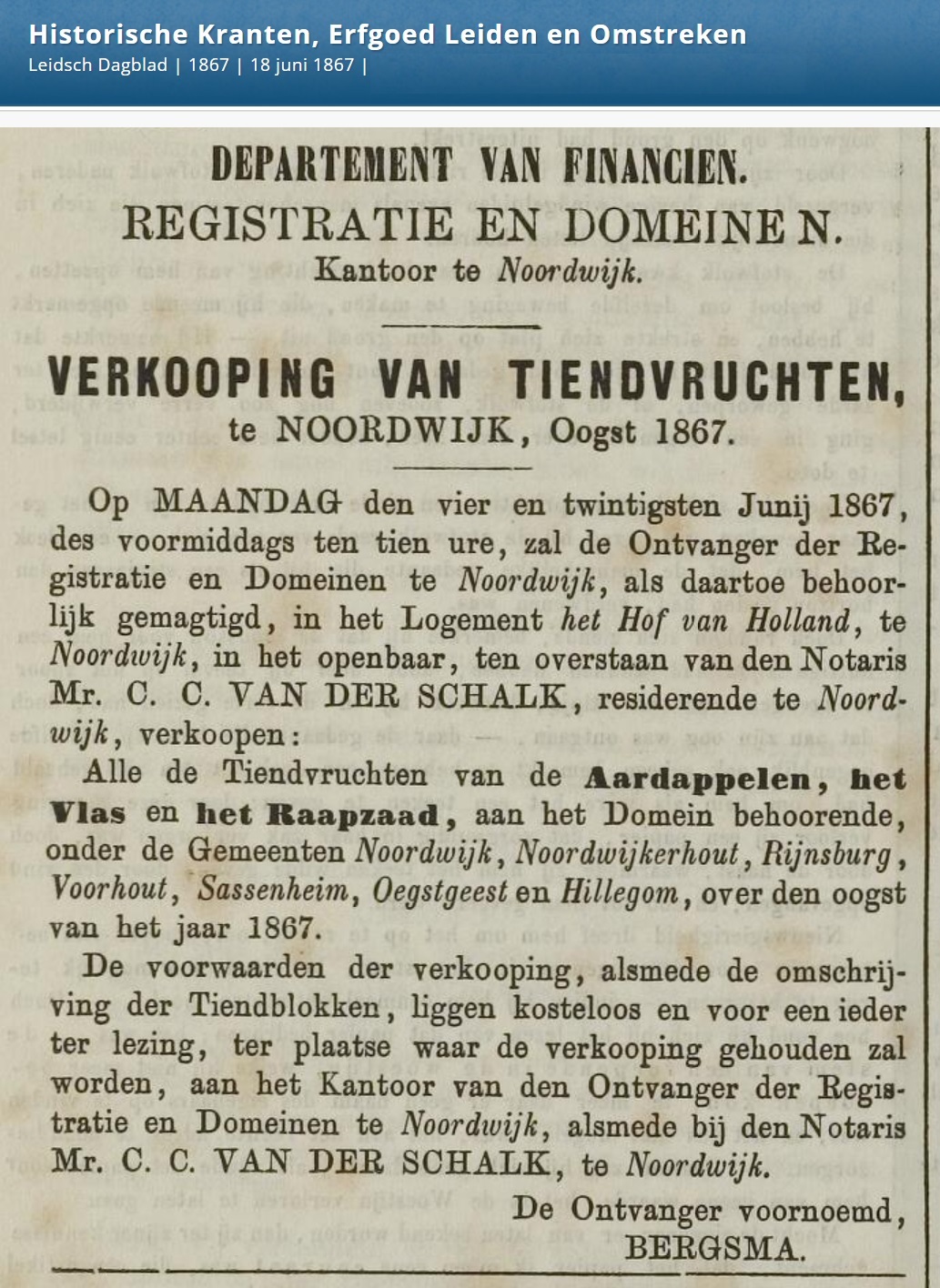 Nagekomen341: Tiend – BLOGnoordwijk (Heimatsammlung)